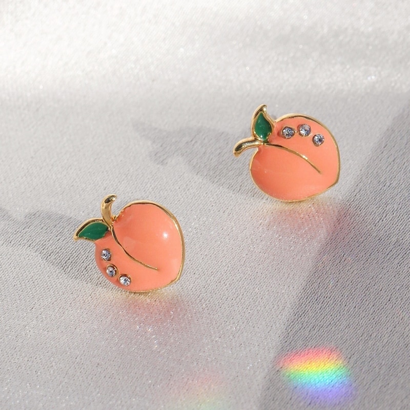 Peach Earrings - Etsy