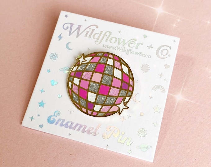 Disco Ball Pin - Enamel Pin With Glitter - Etsy
