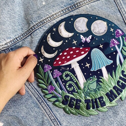 Moon Phases Large Back Patch Iron on Embroidered Patches for - Etsy