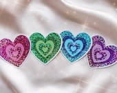 Y2K Heart Sticker Aesthetic Glitter Holographic Vinyl - Etsy