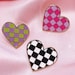 Checkered Heart Enamel Pin - Black & White, Pink, or Lilac and Lime ...