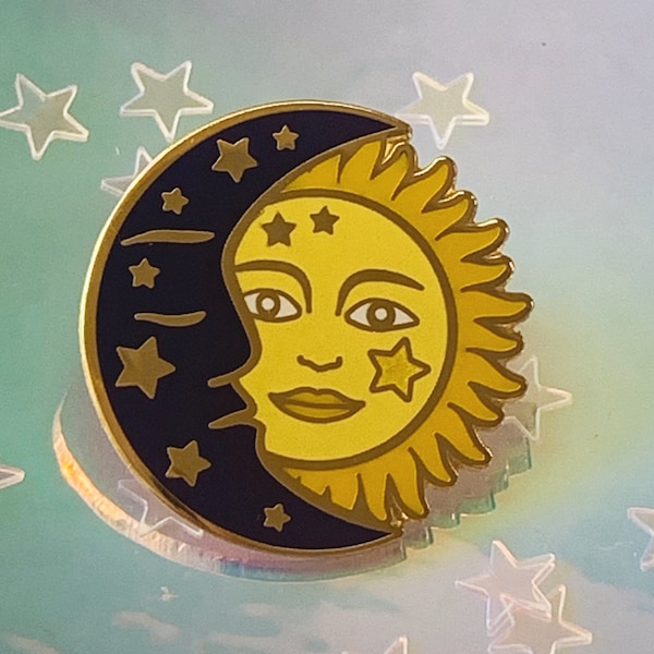 Moon Enamel Pin - Etsy