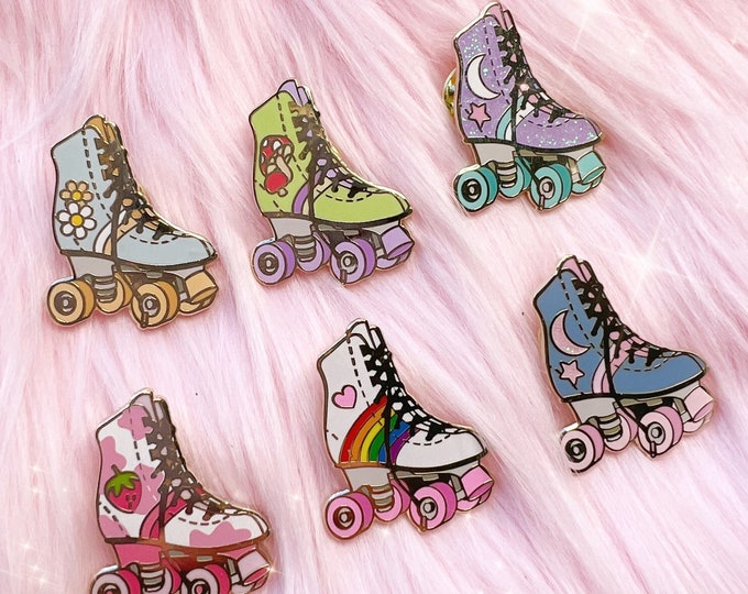 Glitter Roller Skate Pin, Roller Derby Gifts Soft Enamel Pin Enamel ...