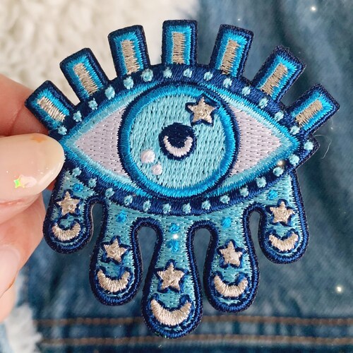 Evil Eye Patch Iron on Embroidered Applique - Etsy