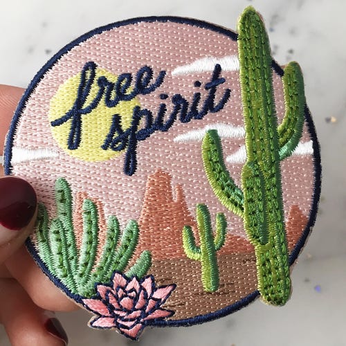 Cactus Patch Iron On Embroidered Applique Succulent Etsy