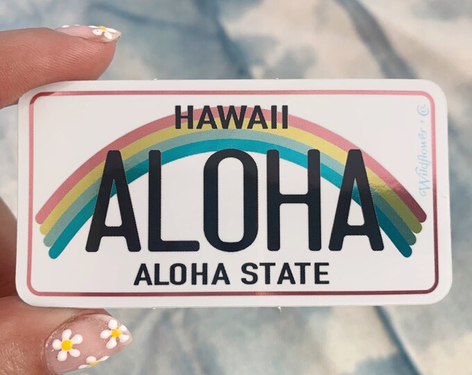 Hawaii Aloha Sticker Metallic Vinyl Beach VSCO Stickers - Etsy