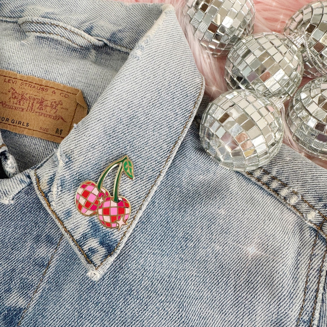 Disco Ball Cherries Pin - Disco Ball Pin - Cherry Fruit Disco Themed ...