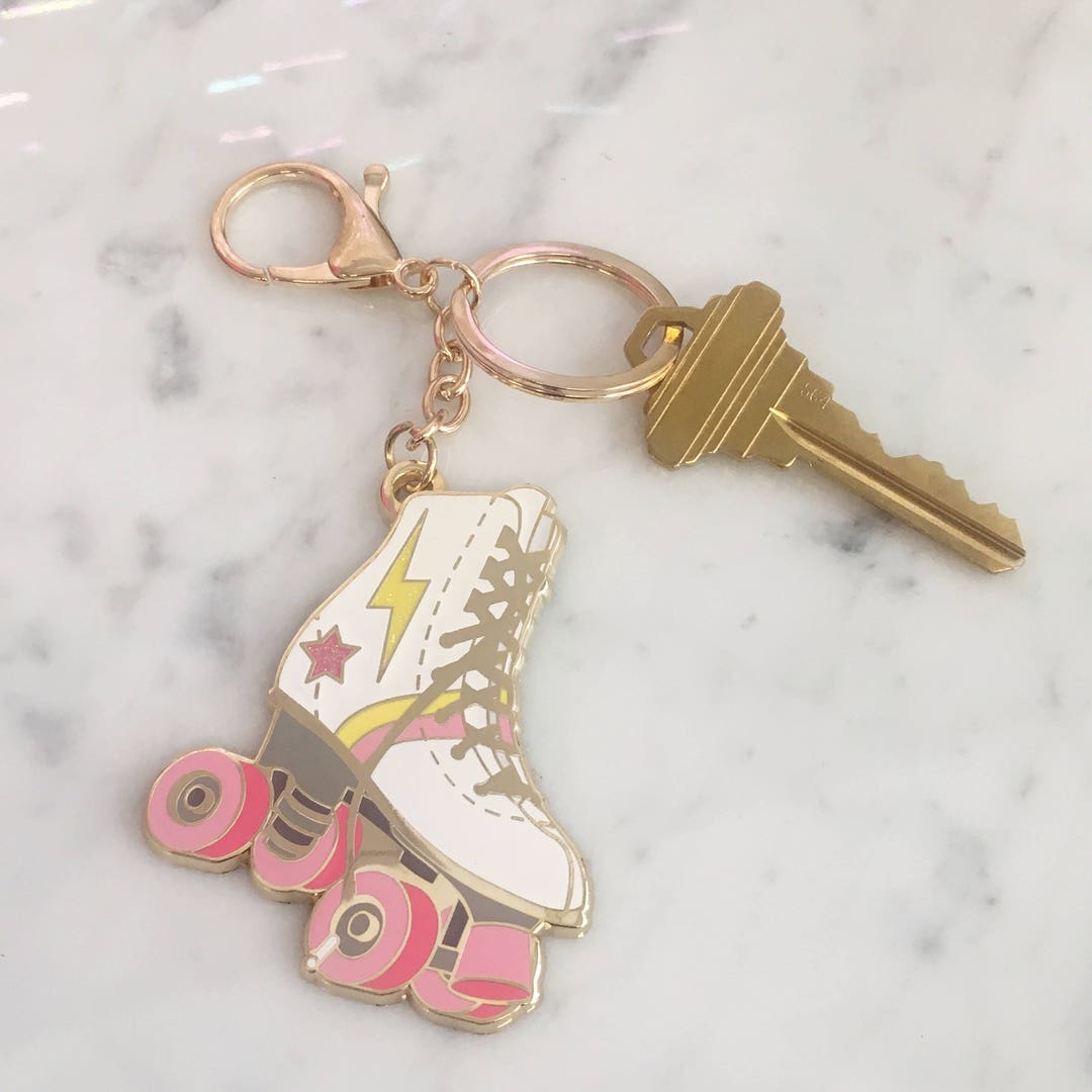 Roller Skate Keychain Bag Charm Key Ring Wildflower Co. Valentine's Day ...