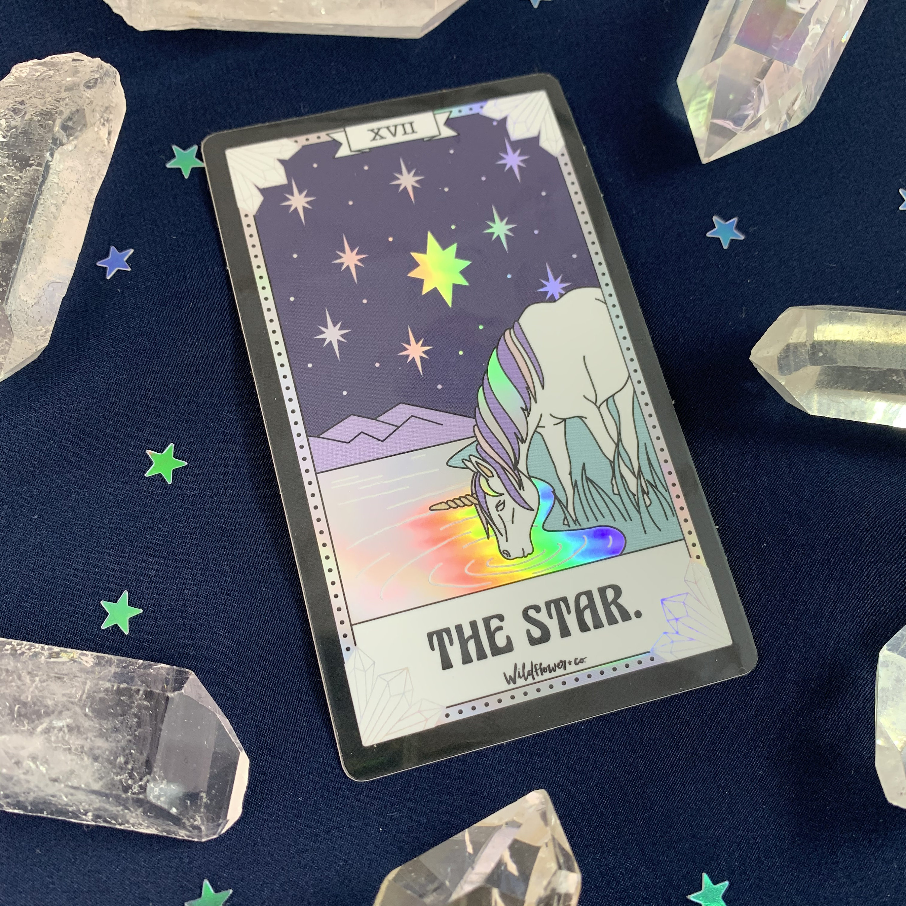 Tarot Card Sticker the Star Holographic Unicorn & | Etsy