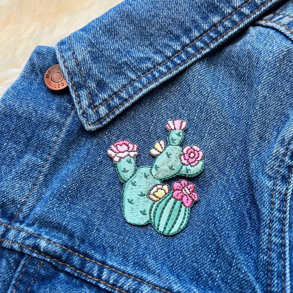 Prickly Pear Cactus Patch Iron on Patch Cactus Flower - Etsy