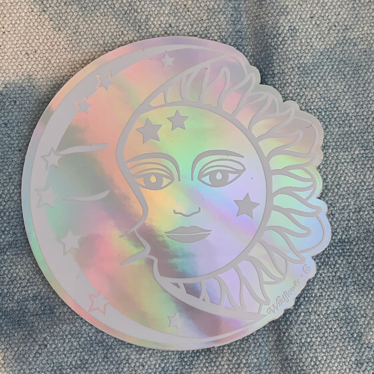 Sun & Moon Sticker Aesthetic Stickers Holographic Vinyl - Etsy