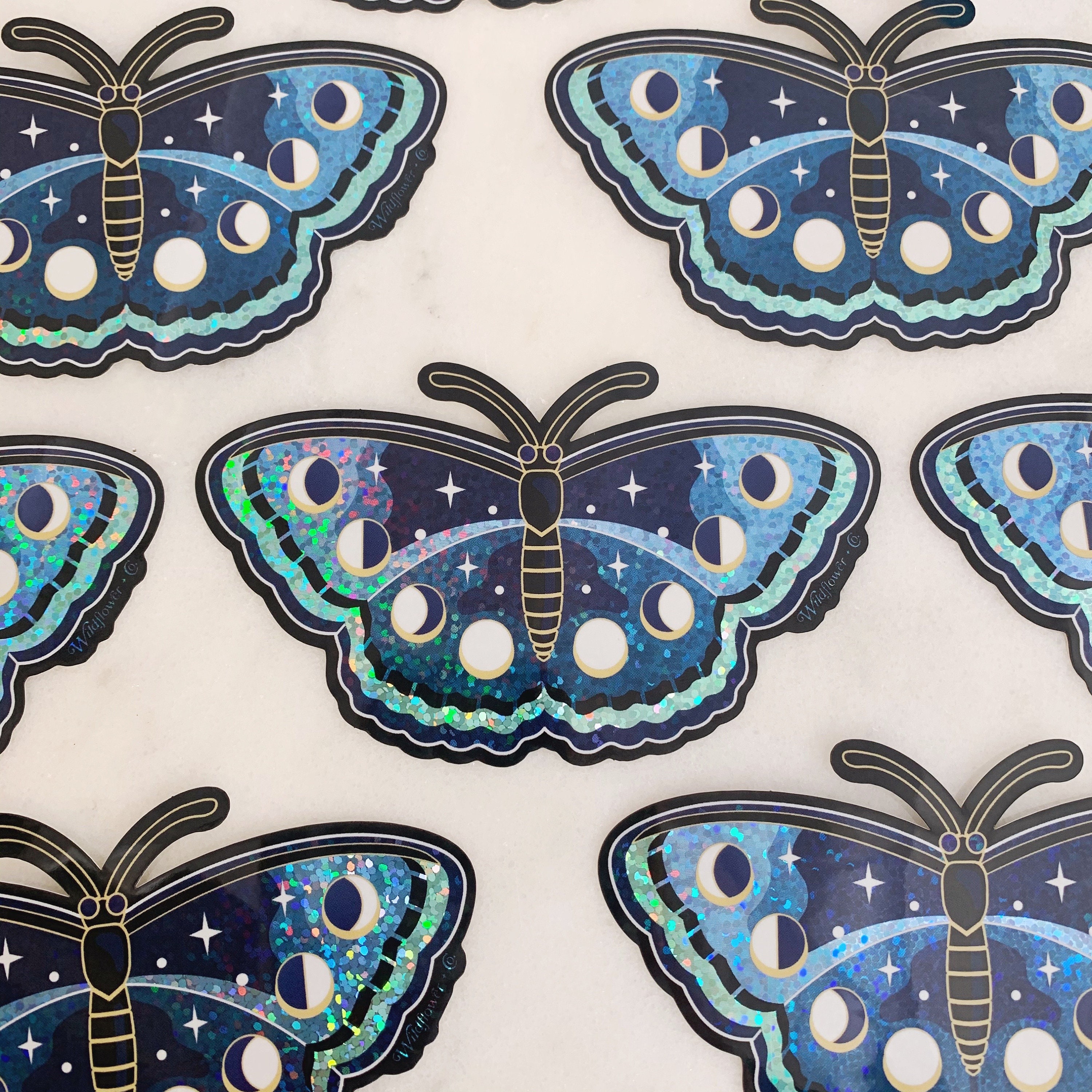 Lunar Butterfly Sticker Glitter Holographic Lunar Moth | Etsy