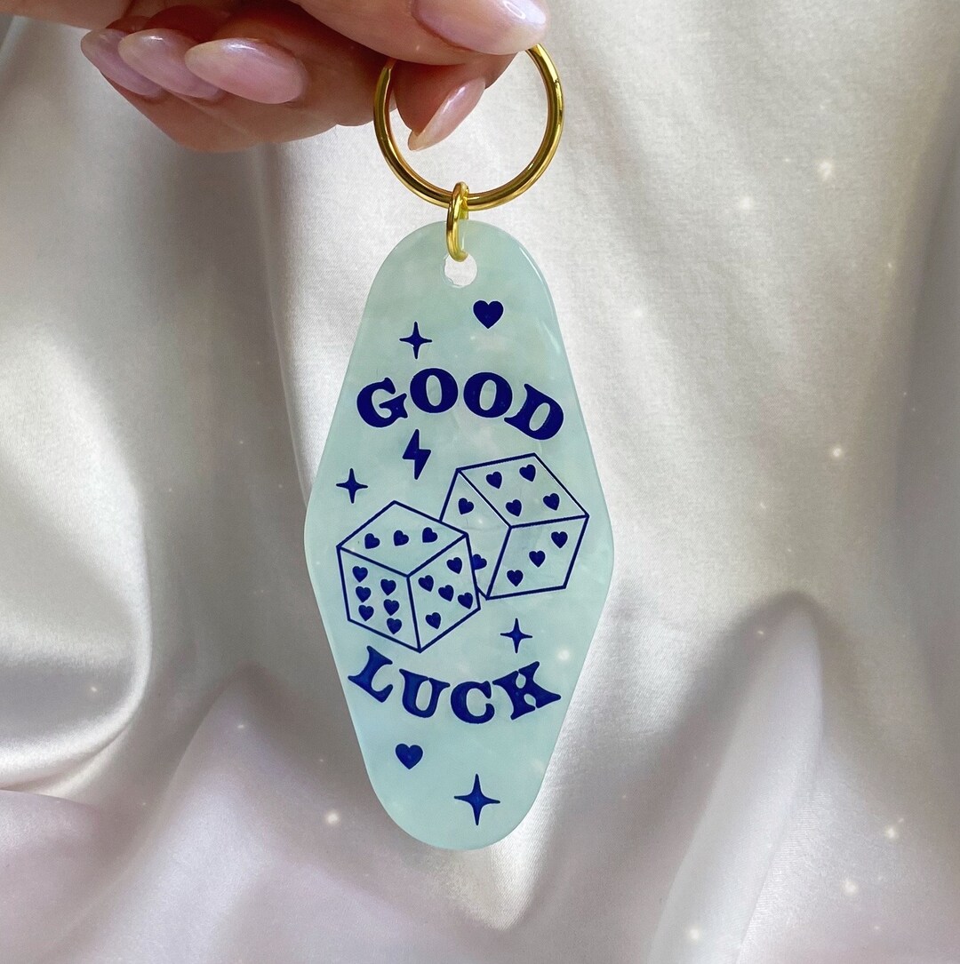 Good Luck Motel Keychain - Iridescent, Reflective Keychain - Trendy ...