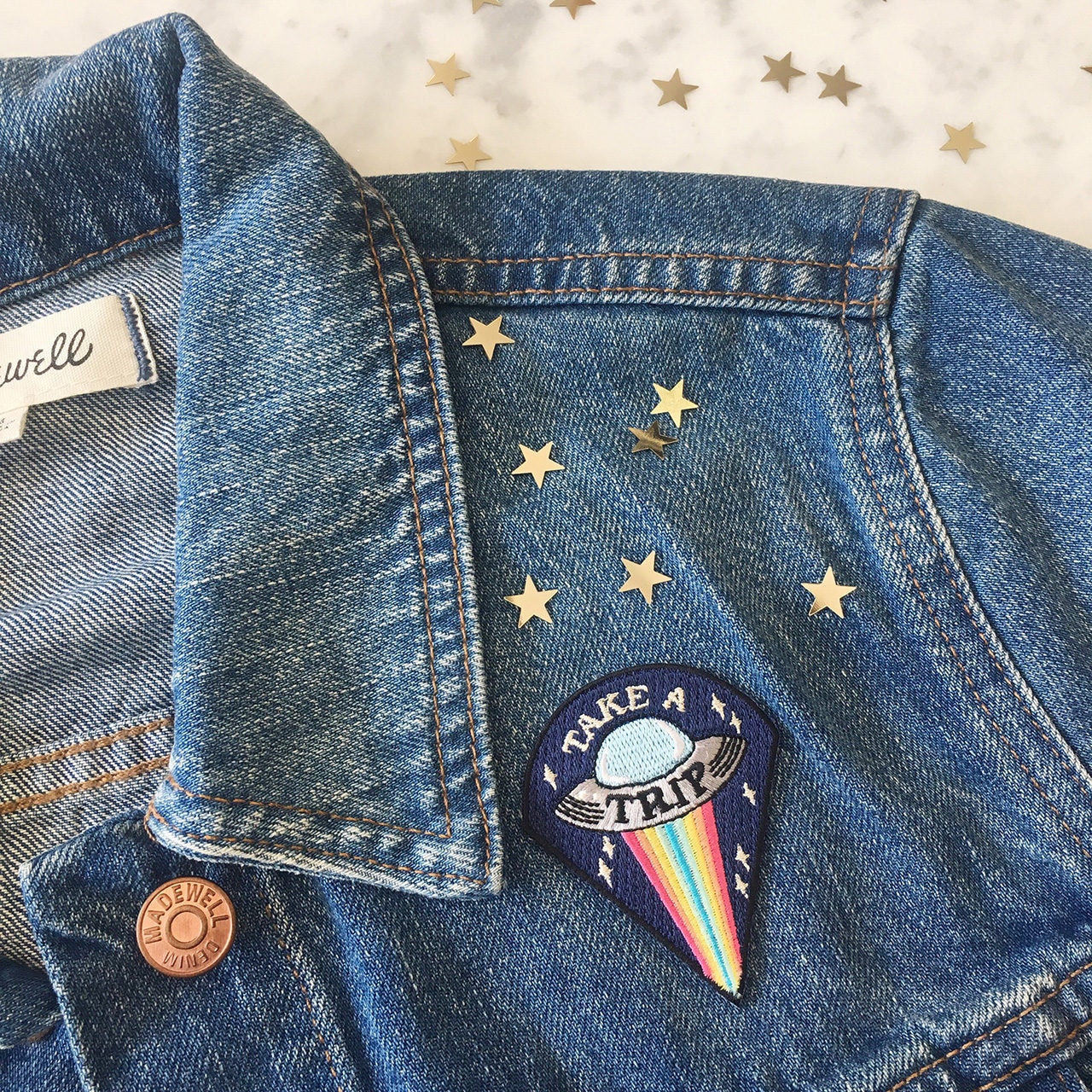 Take a Trip UFO Patch - Iron on Embroidered Patches - Space Patch ...