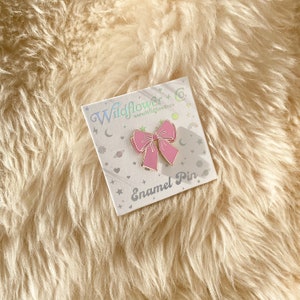 Fluffy Bow Enamel Pin - Ballet Ribbon Hard Enamel Pins - Coquette ...