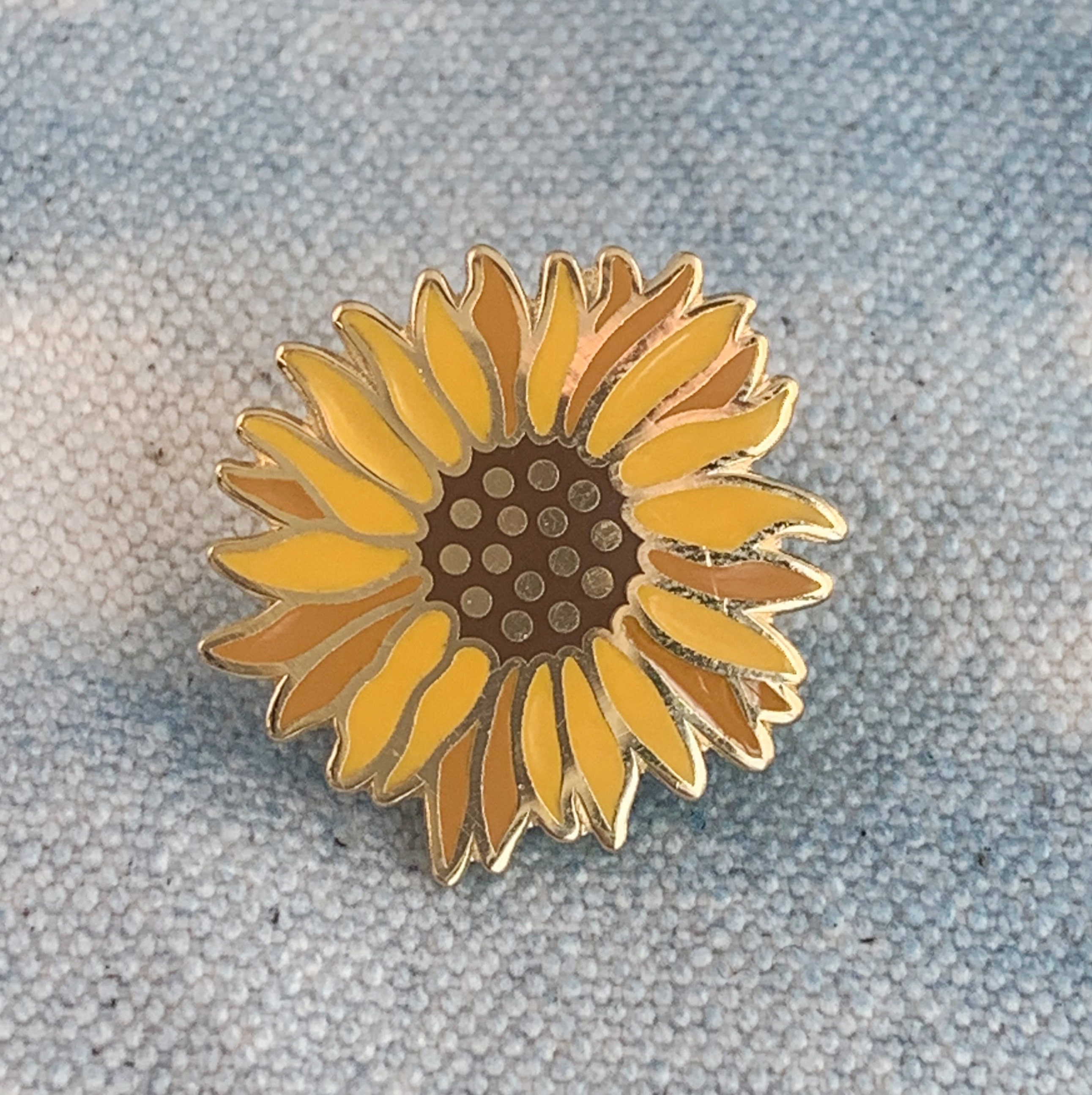 Sunflower Enamel Pin Boho Yellow Flower Floral Wildflower - Etsy