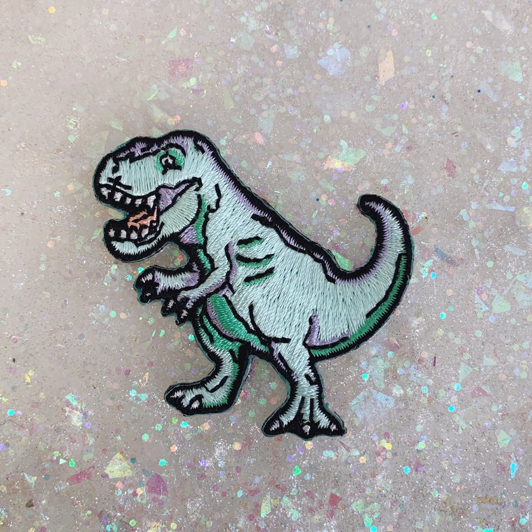 T-rex Dinosaur Patch - Wildflower + Co. - Iron on Embroidered Patches - Wildflower + Co. DIY - Etsy