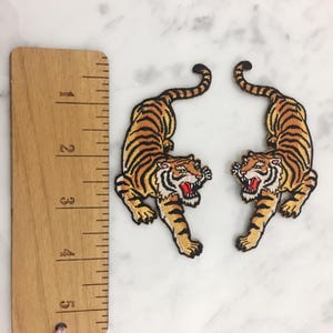 Tiger Patch - Iron on Embroidered Patches - Climbing Tigers - Set or Individually Sold ...