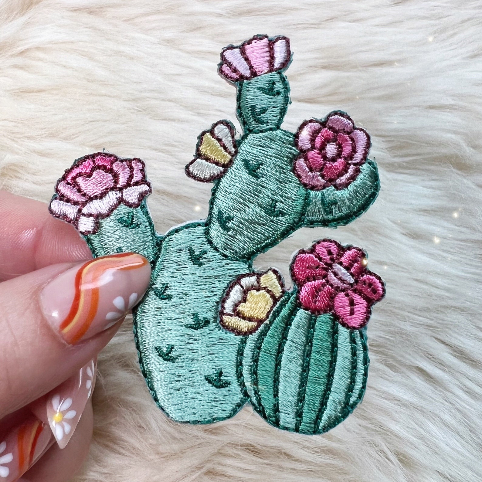 Prickly Pear Cactus Patch - Iron on Patch - Cactus Flower, Plant ...
