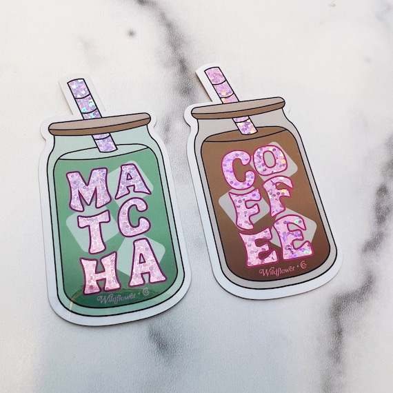 Iced Latte Sticker Iced Coffee Sticker Iced Matcha Latte - Etsy