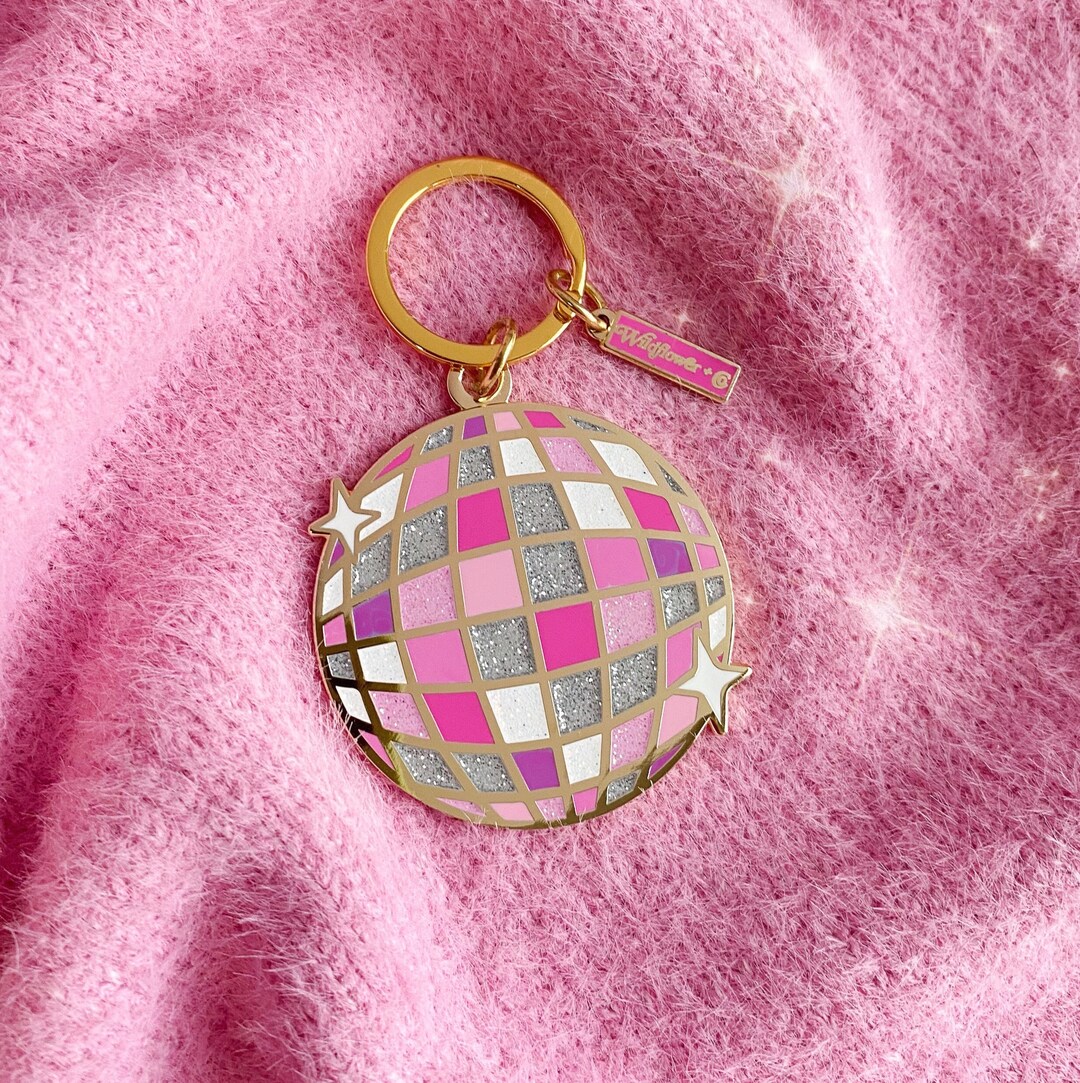 Disco Ball Enamel Keychain - Disco Ball Keychain - Disco Accessories ...