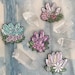 Crystal Patch With Flowers - Iron on Embroidered Patches - Rose Quartz ...