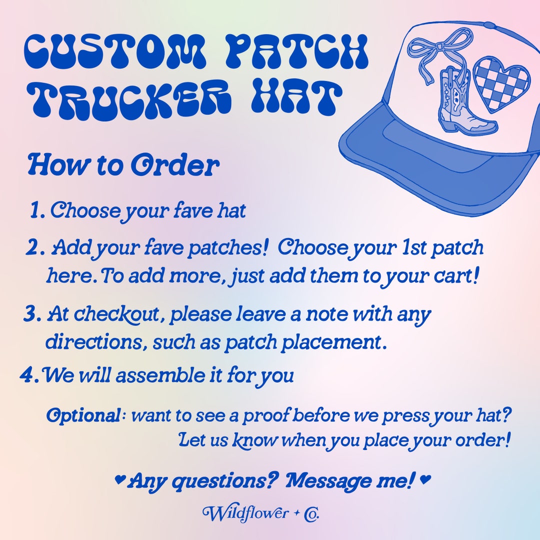 Custom Patch Trucker Hat for Women - Design Your Own - Your Choice of ...