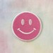 Preppy Smiley Face Patch - Embroidered Iron on Patches - Pastel Pink ...