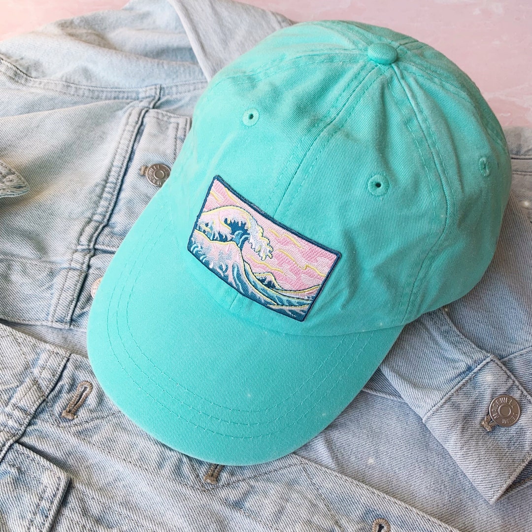 Great Wave Baseball Hat - Choice of Hat Color - Sea - Beachy Baseball ...