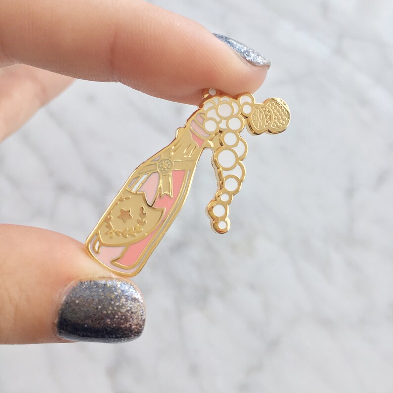 Rose Champagne Pin Flair Lapel Pin Pastel Pink Blush & - Etsy