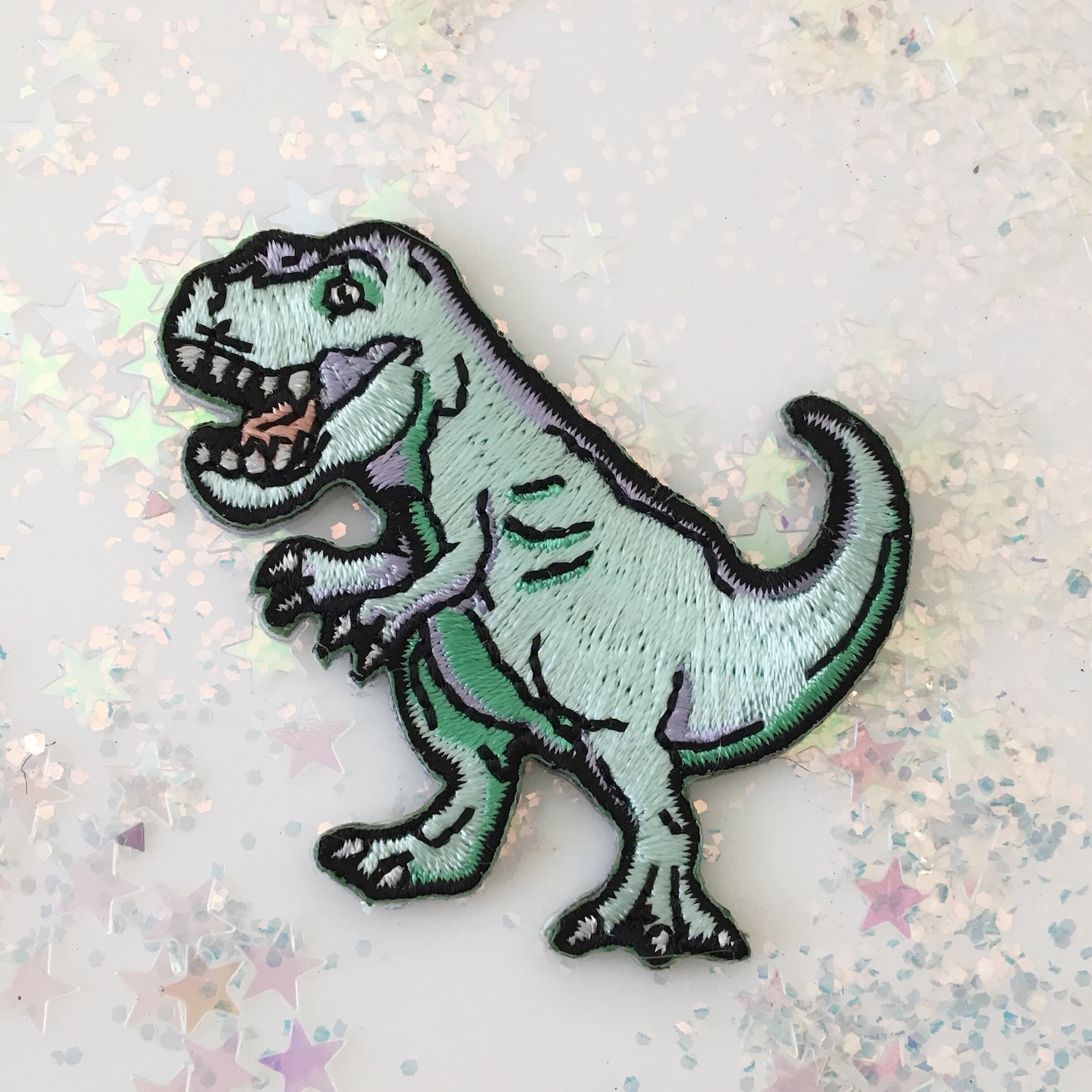 T-rex Dinosaur Patch - Wildflower + Co. - Iron on Embroidered Patches ...