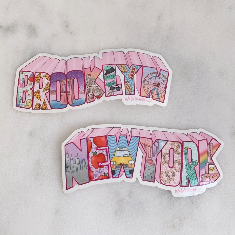 Brooklyn & NYC Sticker Vinyl Aesthetic Stickers Wildflower - Etsy