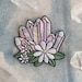 Crystal Patch With Flowers - Iron on Embroidered Patches - Rose Quartz ...