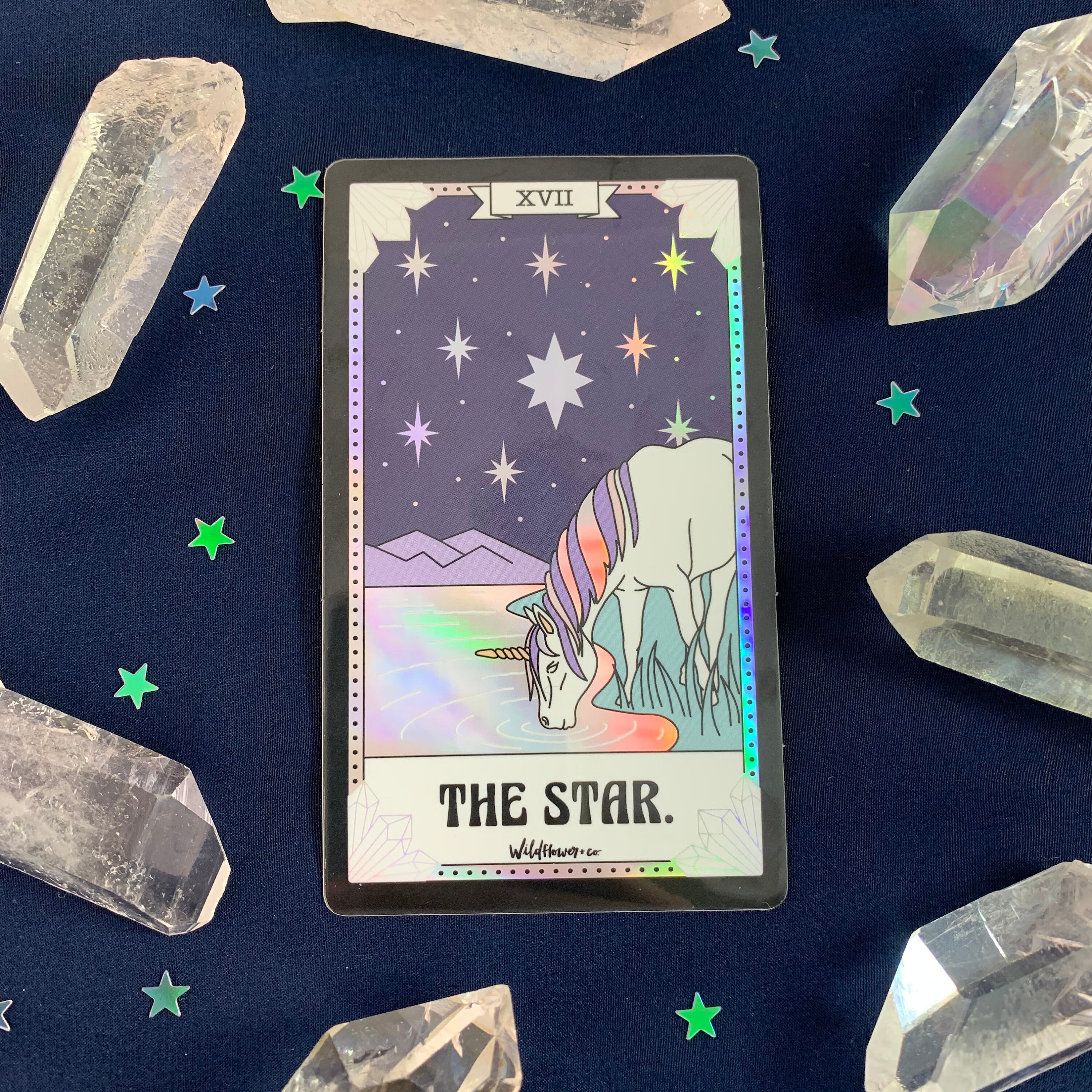 Tarot Card Sticker the Star Holographic Unicorn & | Etsy