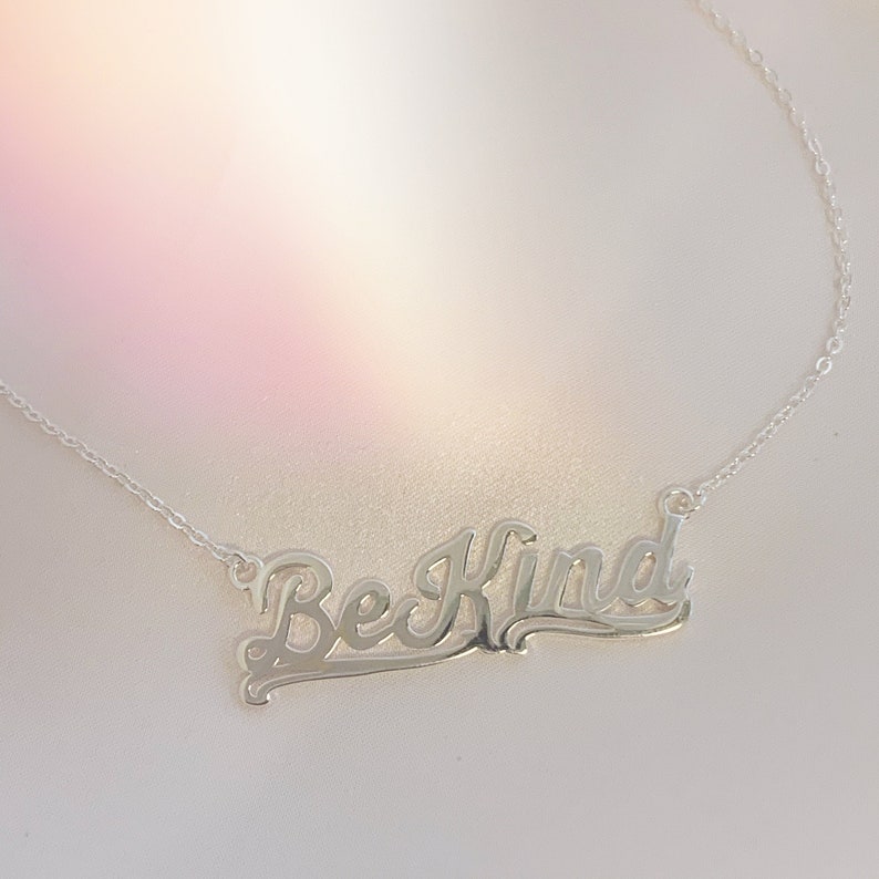 Be Kind Necklace Nameplate Positivity Affirmation - Etsy