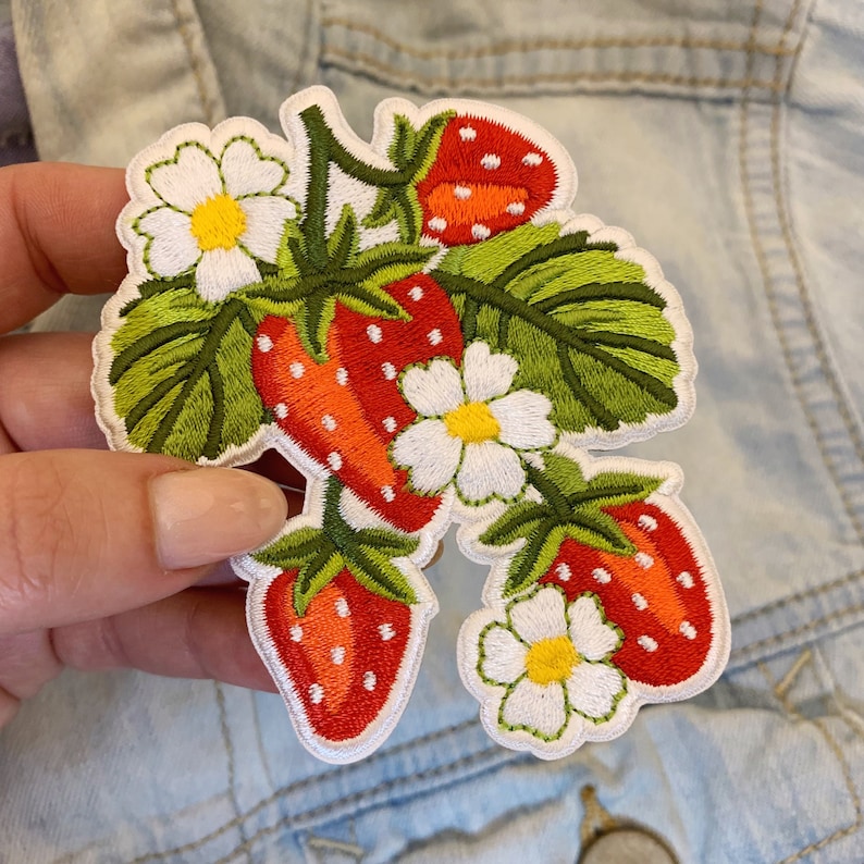 Strawberry Plant Patch Set of 2 Fruit Patches for Jackets - Etsy