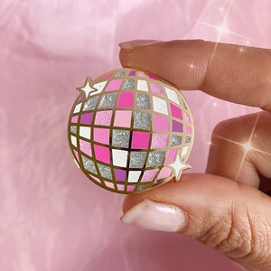 Disco Ball Enamel Pin - Disco Pin - Mirrorball - Glitter Hard Enamel ...