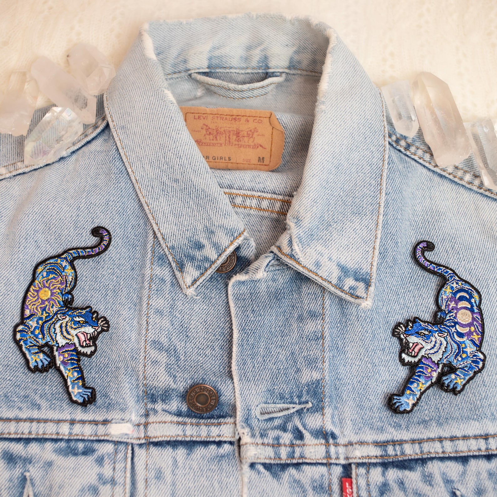Celestial Tiger Patches - Moon Phases - Sun and Stars - Embroidered ...