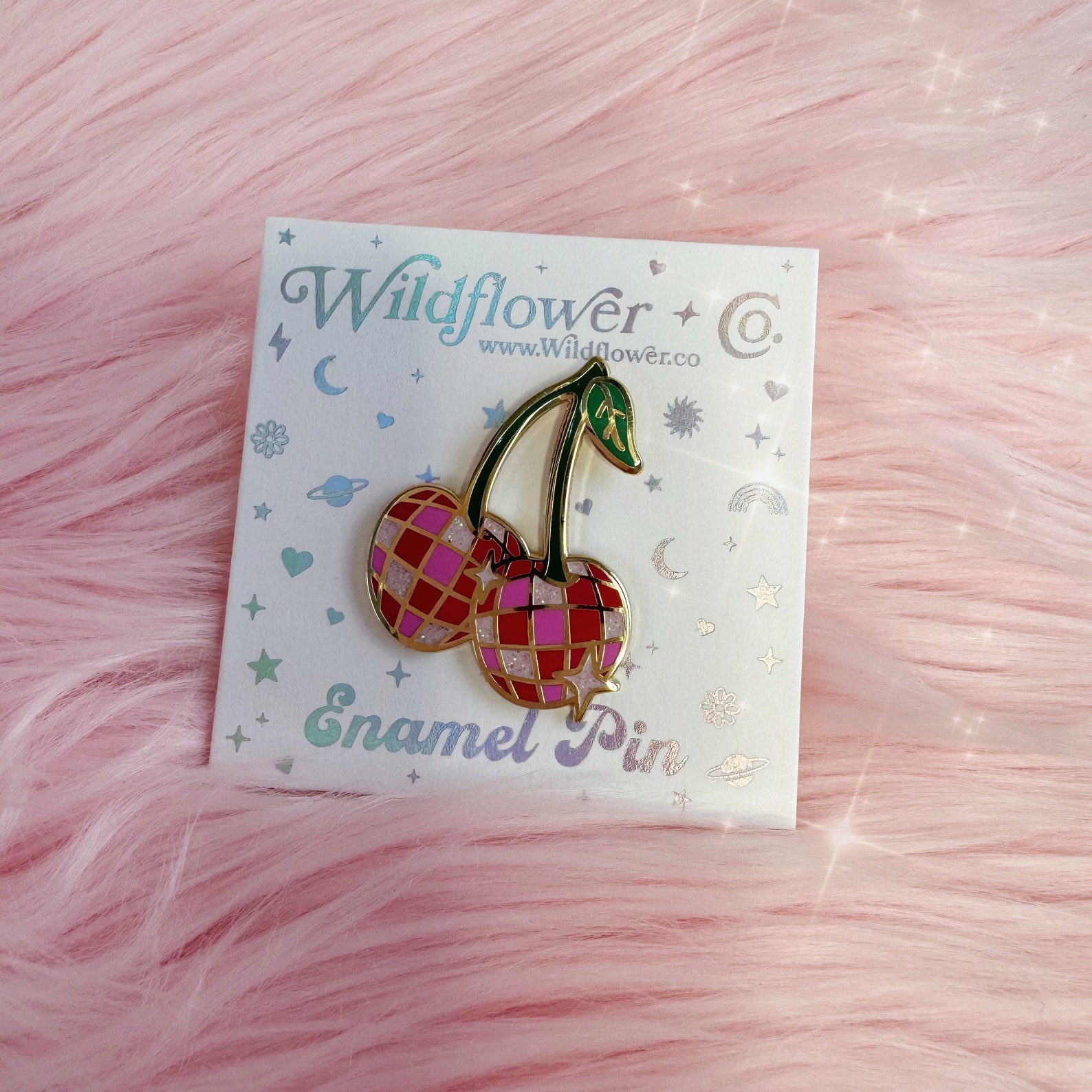 Disco Ball Cherries Pin - Disco Ball Pin - Cherry Fruit Disco Themed ...