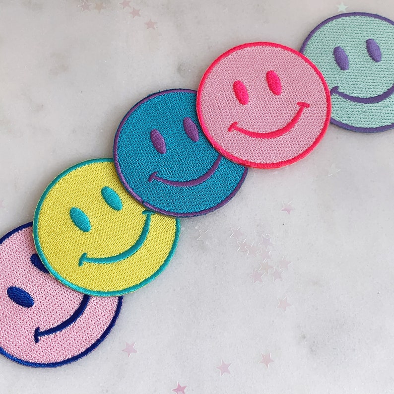 Smiley Face Iron on Patch Embroidered Patches for Jackets - Etsy