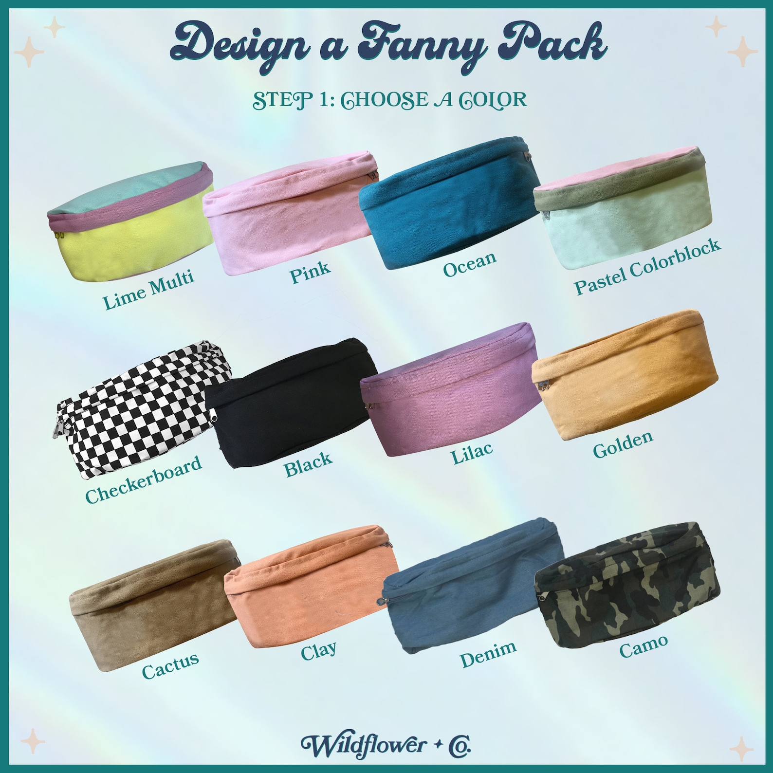 Fanny Pack W. Embroidered Patch Your Choice of Patch & Color Denim ...