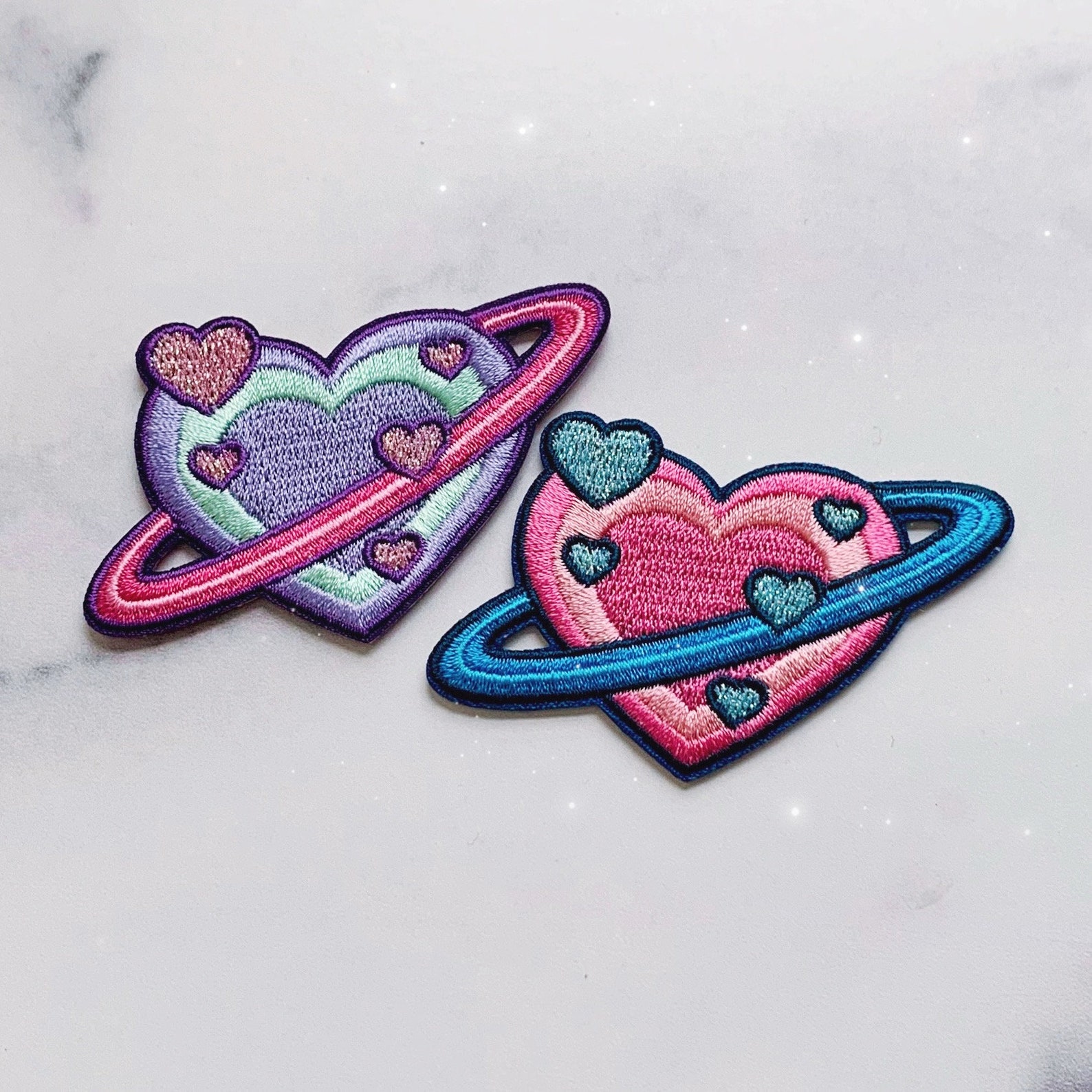 Heart Planet Patch Cute Space Embroidered Iron on Patch - Etsy