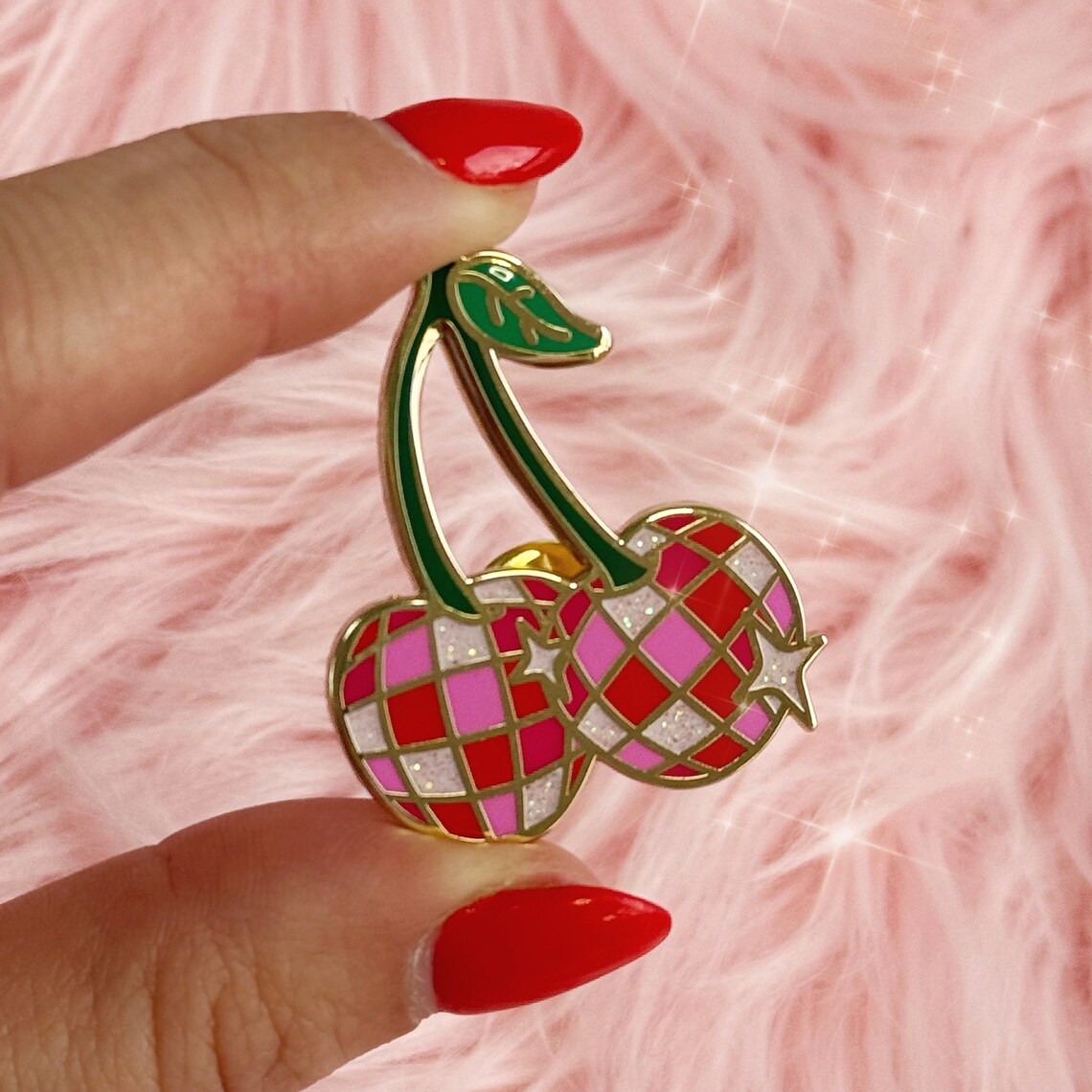 Disco Ball Cherries Pin - Disco Ball Pin - Cherry Fruit Disco Themed ...