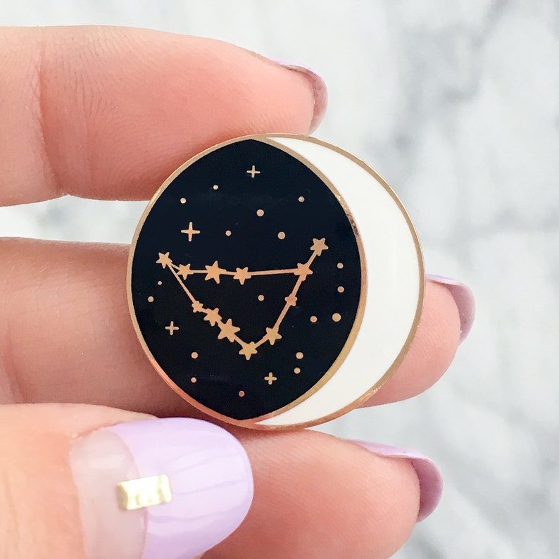 Libra Zodiac Enamel Pin Constellation Star Sign Moon Star | Etsy