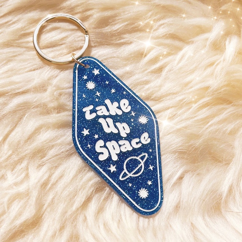 Positive Affirmation Glitter Motel Keychain Motivational - Etsy