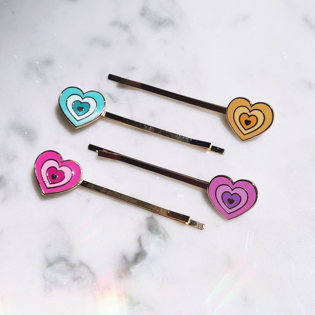 Y2K Heart Bobby Pins - Hair Accessories - Cute Hair Pins - Barrettes ...
