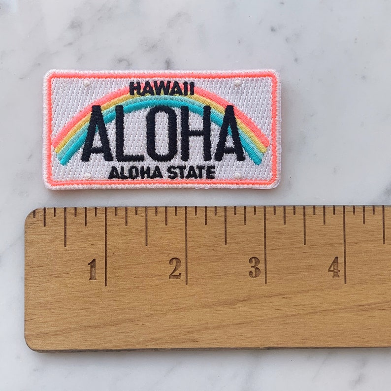 Hawaii Aloha License Plate Patch Iron on Patch Embroidered - Etsy