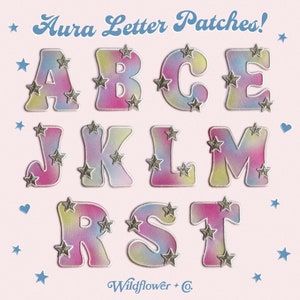 Aura Letter Patches - Aura Patch - Embroidered Applique Letters ...