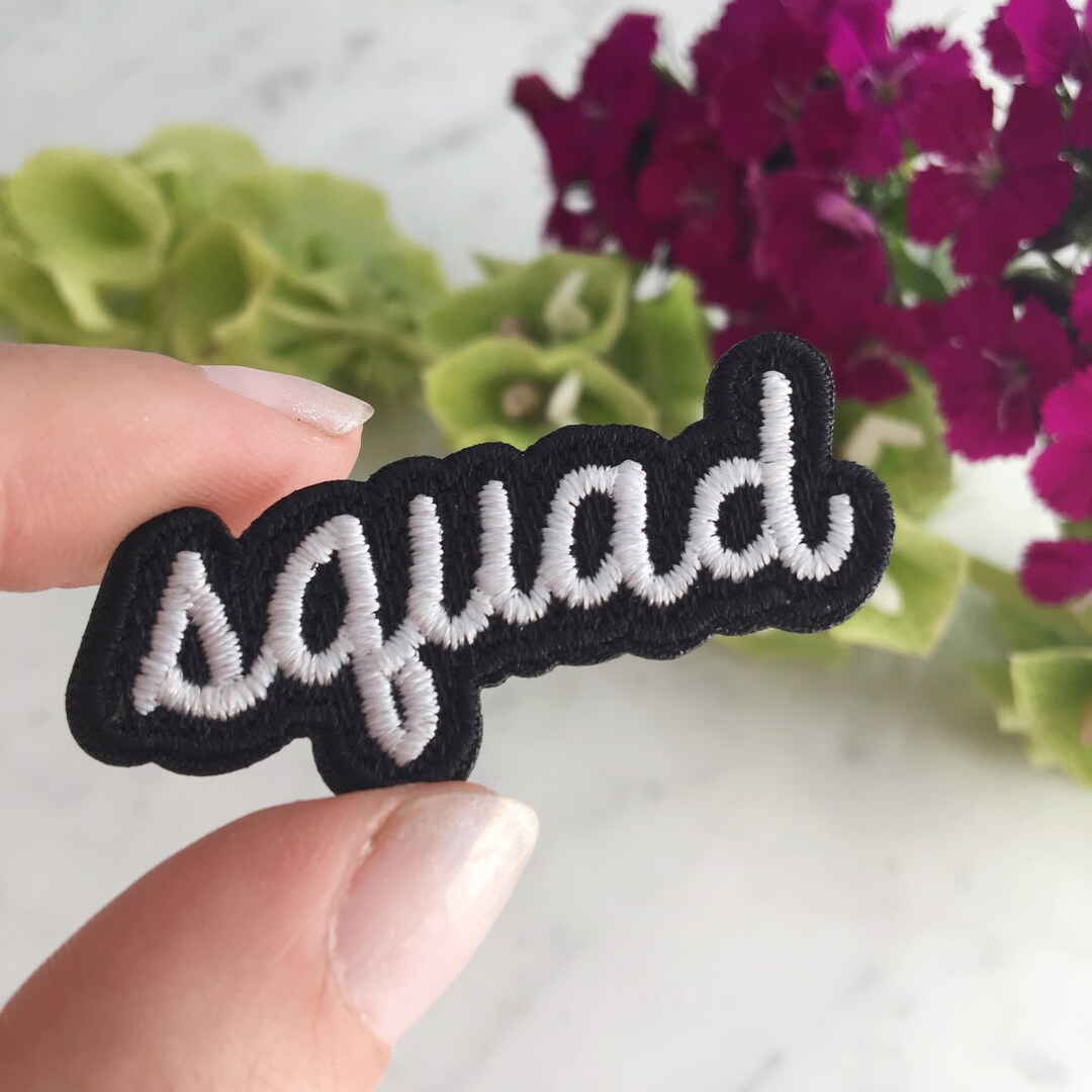 Squad Patch Iron-on Embroidered Applique Black & White Friends Girl ...