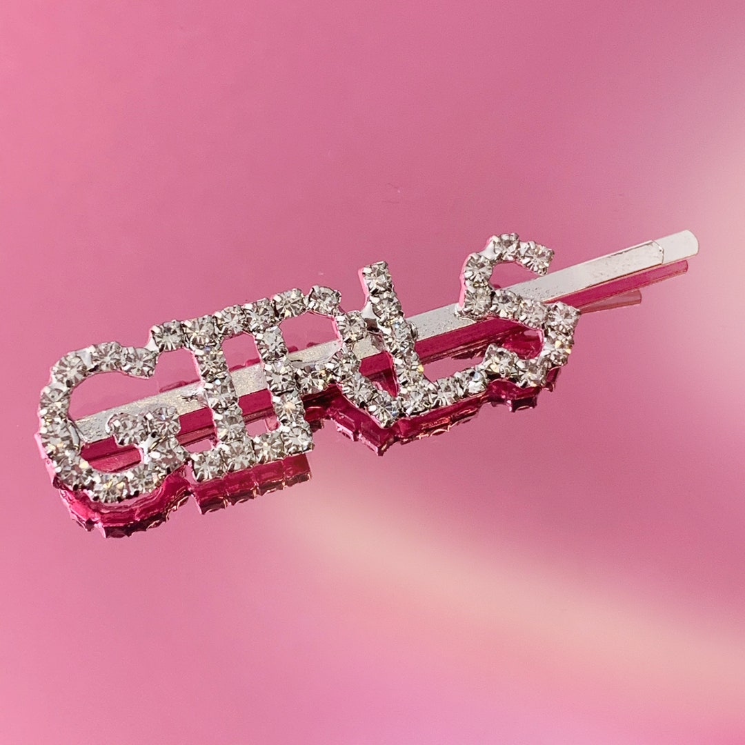 GIRLS Crystal Bobby Pin - Word Hair Accessory - Barrette - Sparkly ...